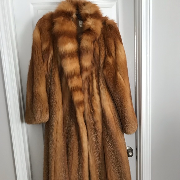 Allen Furs | Jackets & Coats | Authentic Full Length Red Fox Coat ...
